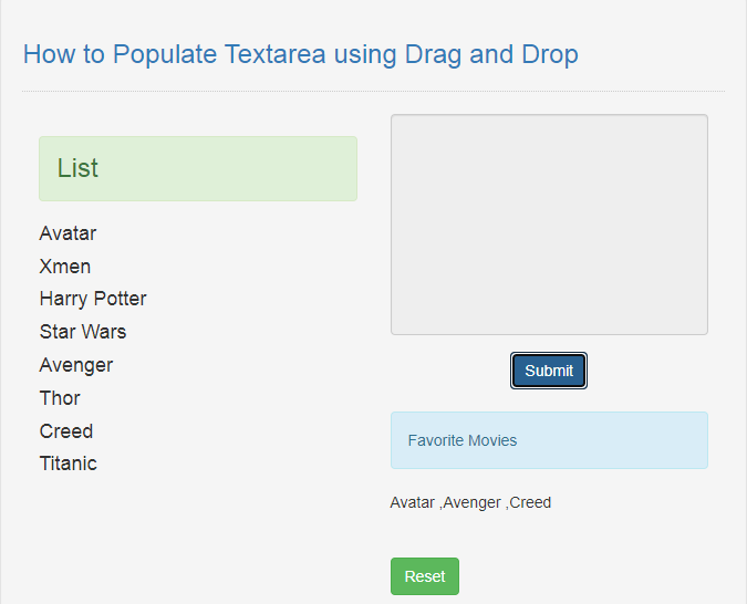 How To Populate Textarea Using Drag And Drop In Javascript Sourcecodester